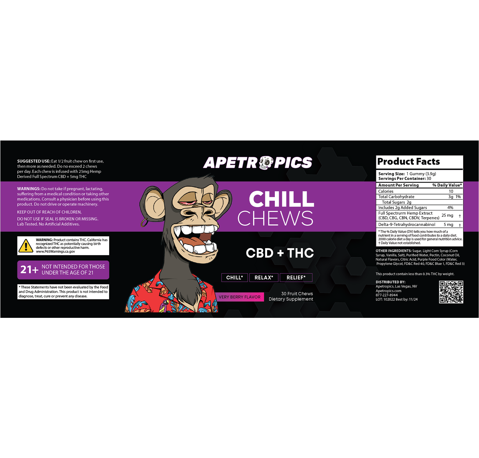 Apetropics Chill Chews CBD+THC | Apetropics